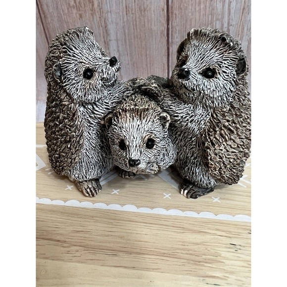 Stone Critters | Accents | Vintage Stone Critter Hedgehog Family 4 Long ...
